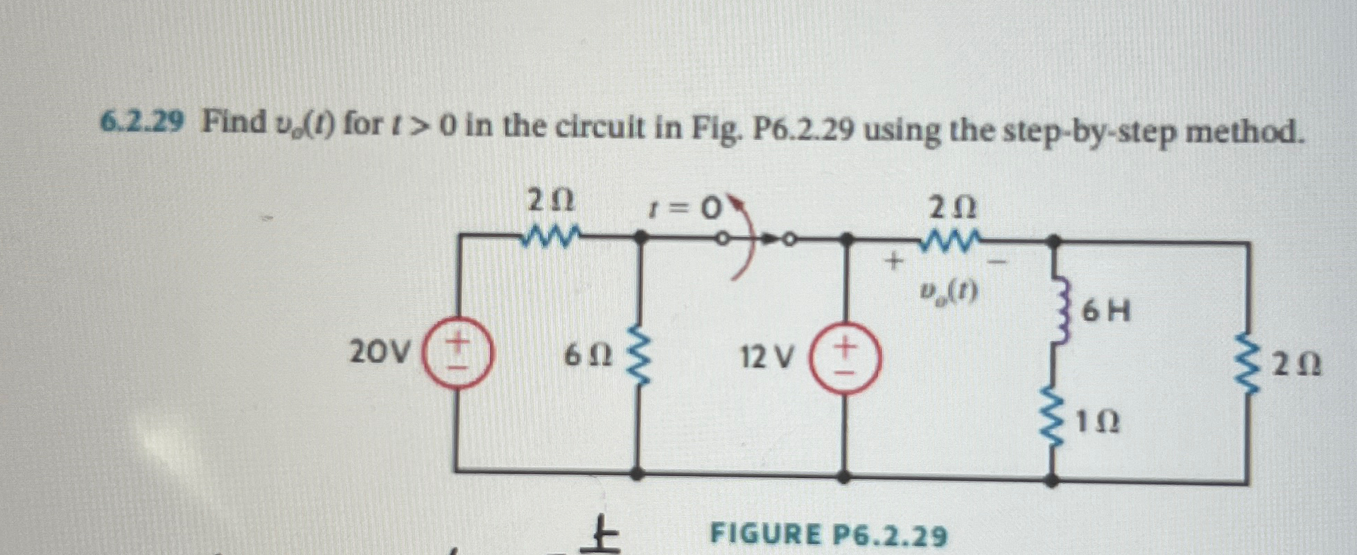 Solved 6.2.29 ﻿Find v0(t) ﻿for t>0 ﻿in the circuit in Fig. | Chegg.com