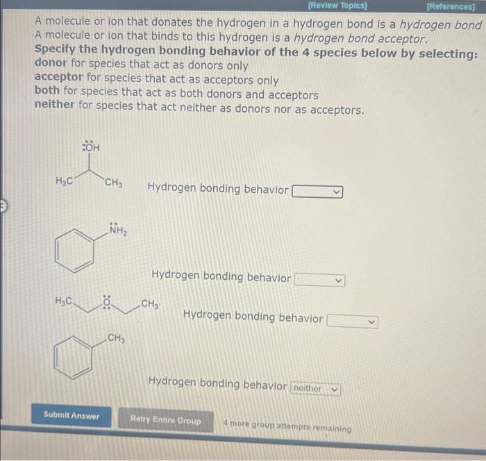Solved A molecule or ion that donates the hydrogen in a | Chegg.com