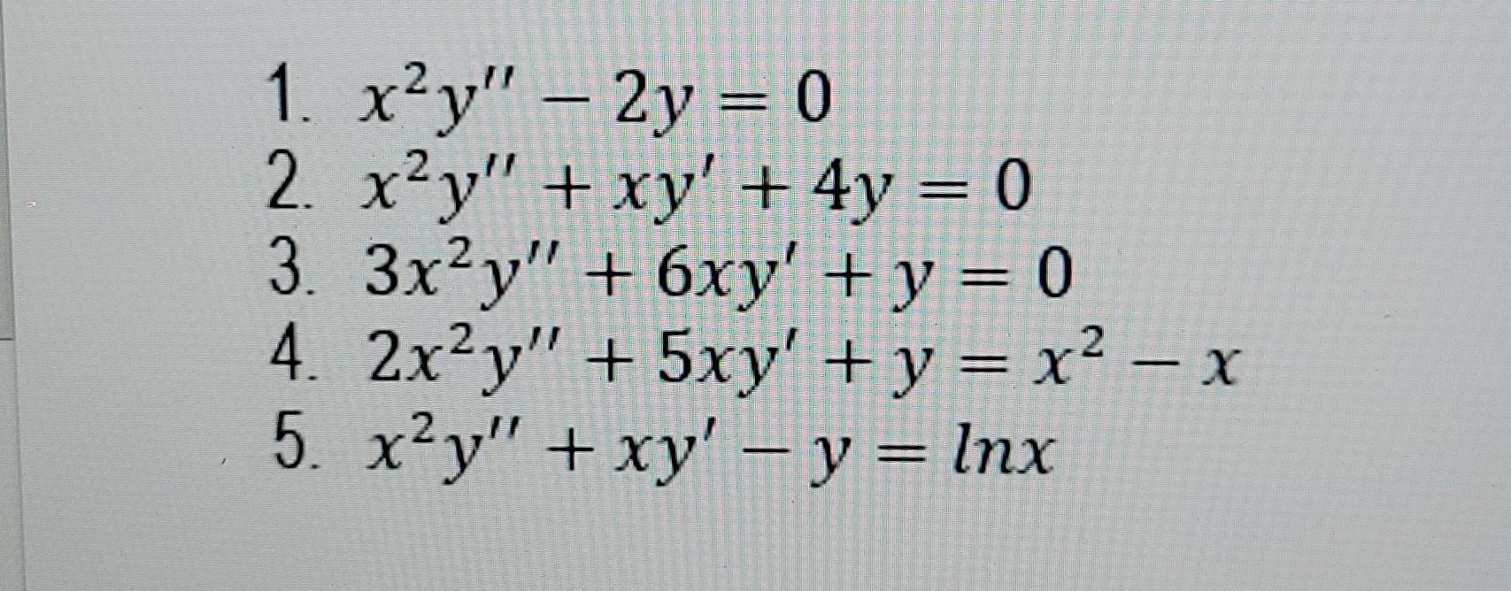 Solved compute Cauchy-Euler differential equations. Present | Chegg.com