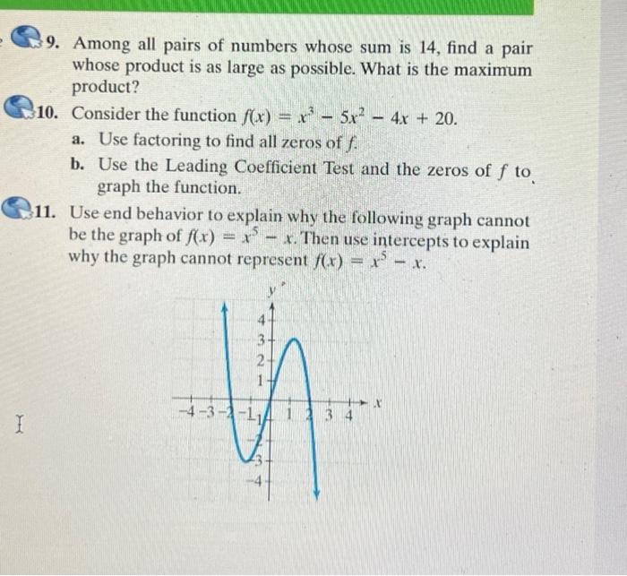 Solved I 9. Among all pairs of numbers whose sum is 14, find | Chegg.com