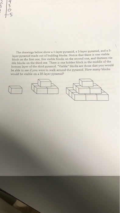 Solved The drawings below show a 1-layer pyramid, a 2-layer | Chegg.com