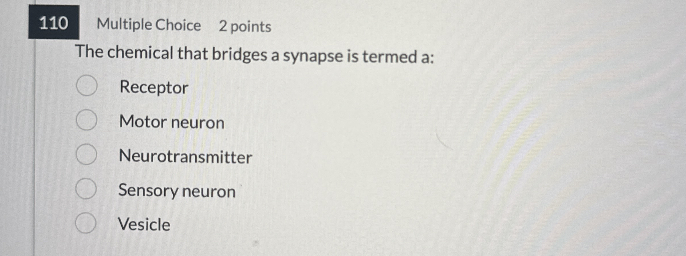 Solved 110Multiple Choice2 ﻿pointsThe chemical that bridges | Chegg.com