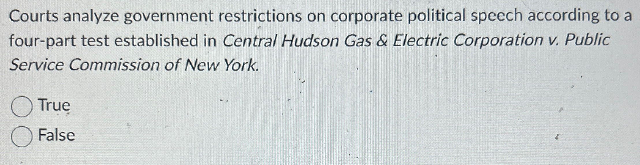 Solved Courts analyze government restrictions on corporate | Chegg.com