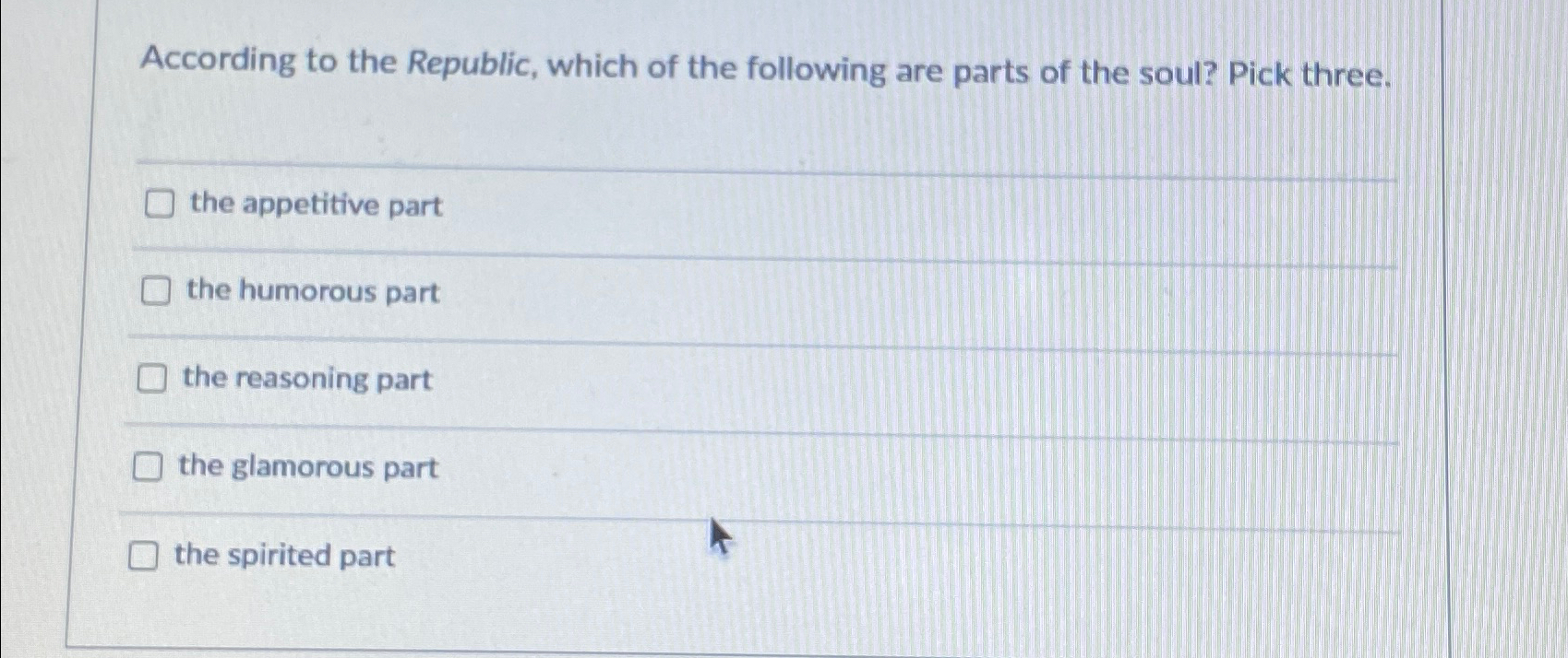 Solved According to the Republic, which of the following are | Chegg.com