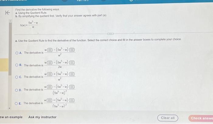Solved Find the dervative the following ways. a. Using tho | Chegg.com