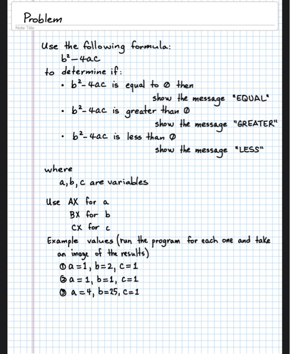 Solved Problem Note Title . . Use the following formula: | Chegg.com