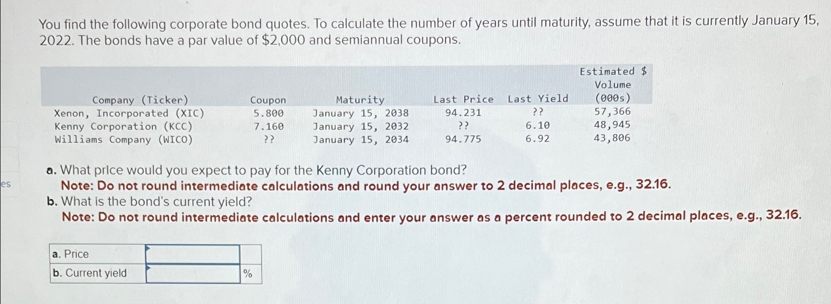Solved You find the following corporate bond quotes. To | Chegg.com