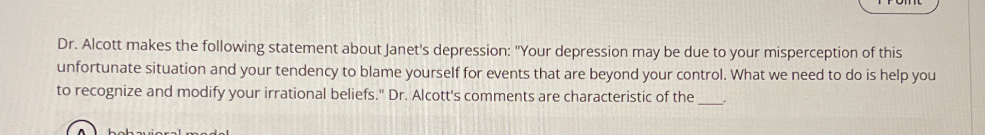 Solved Dr. ﻿Alcott makes the following statement about | Chegg.com