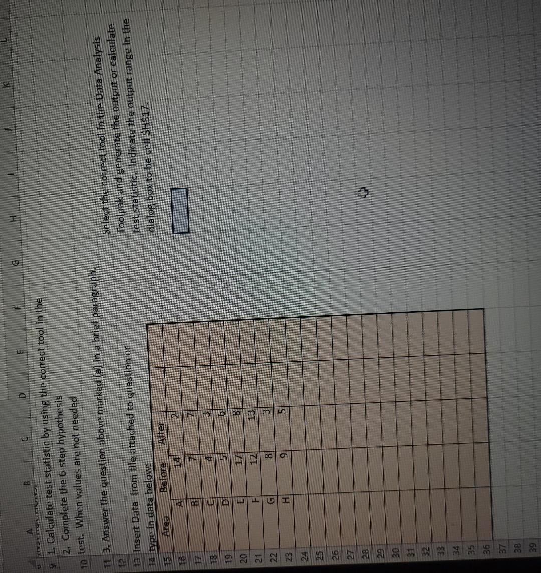 Select the correct tool in the Data Analysis Toolpak | Chegg.com