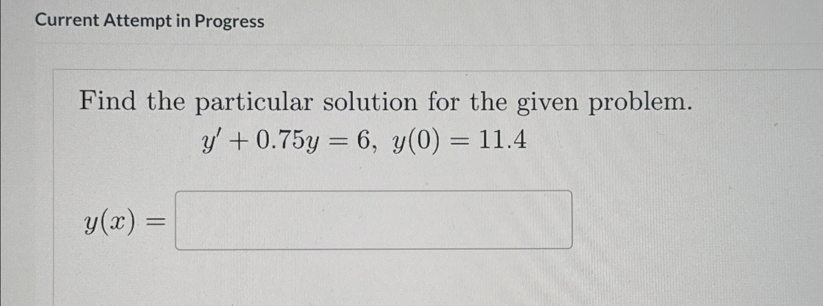 Solved Current Attempt in ProgressFind the particular | Chegg.com