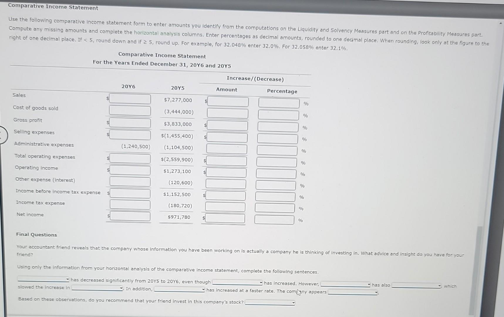 Solved Mastery Problem: Financial Statement Analysis | Chegg.com