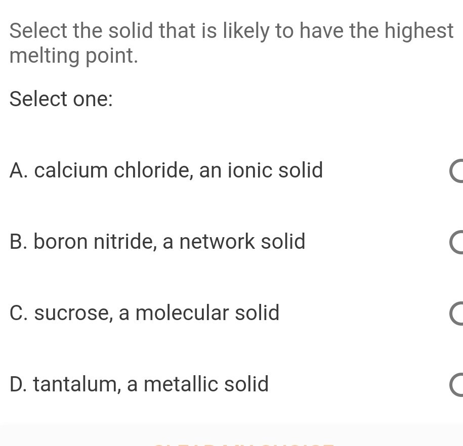 Solved Predict whether each of the following substances | Chegg.com