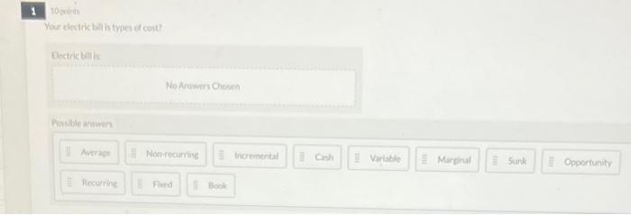 Solved 1 10xint Your electiciciatis types el cost? Electric | Chegg.com