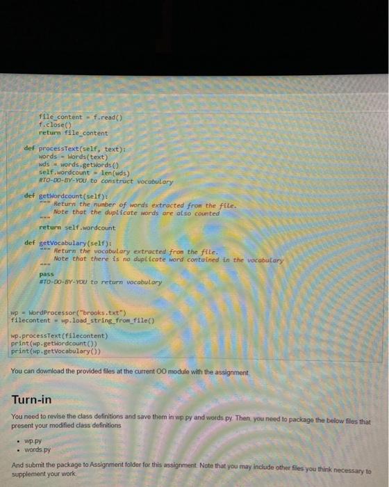 Solved Define Classes to Process Text File Overview In this | Chegg.com