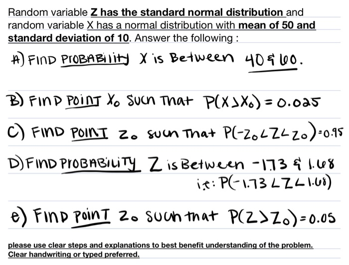 Solved Random variable Z has the standard normal | Chegg.com