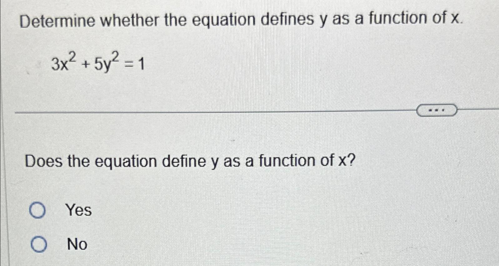 Solved Determine whether the equation defines y ﻿as a | Chegg.com