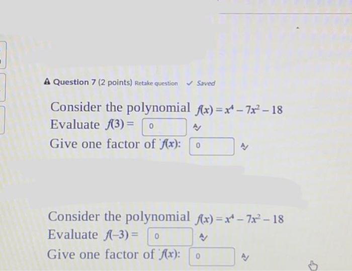 Solved A Question 7 (2 points) Retake question Saved | Chegg.com Solved A Question 7 (2 points) Retake question Saved | Chegg.com