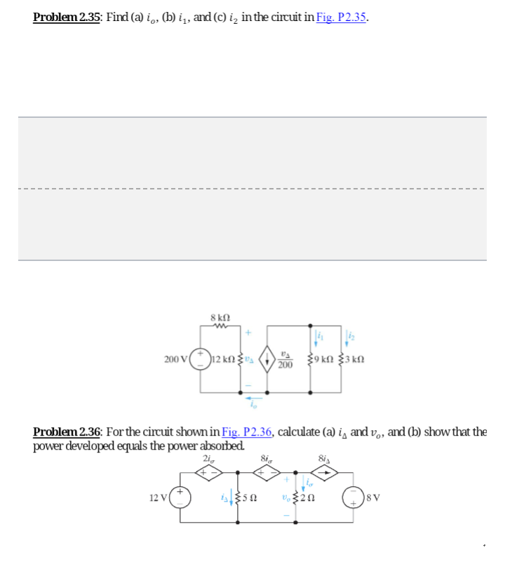 Solved Problem 2.35: Find (a) io, (b) i1, and (c) i2 in the | Chegg.com