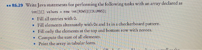 Solved * R6.29 Write Java statements for performing the | Chegg.com