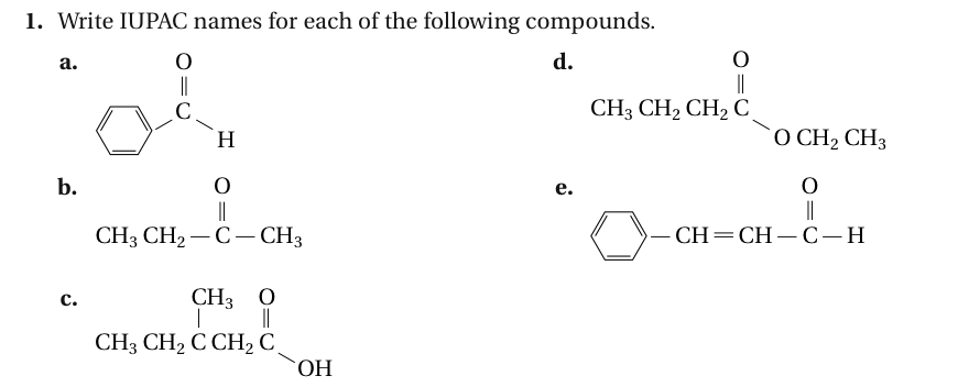 Solved Write IUPAC names for each of the following | Chegg.com