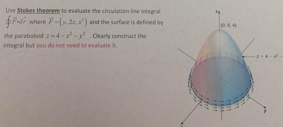 Solved Use Stokes theorem to evaluate the circulation line | Chegg.com