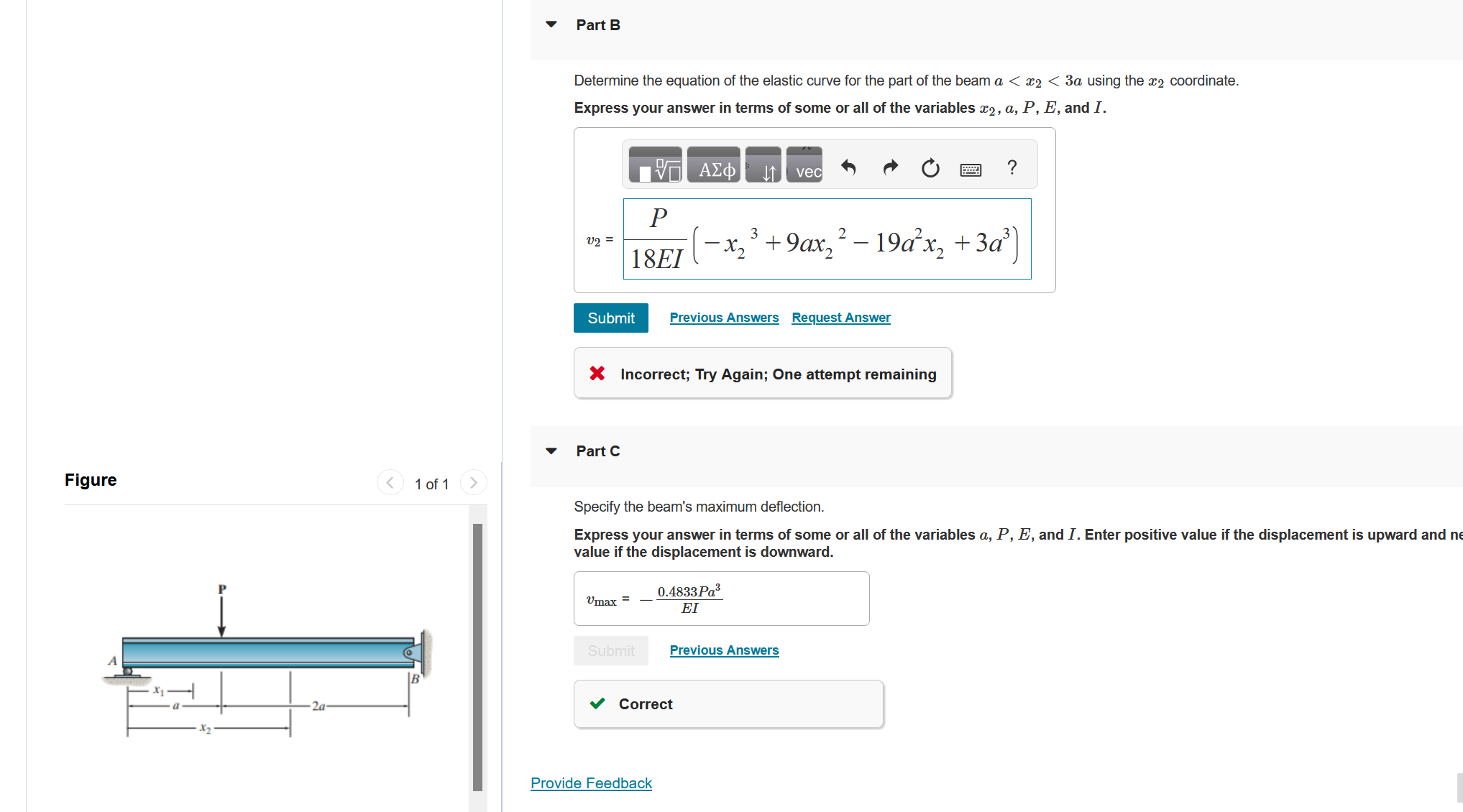 Solved Part Bdetermine The Equation Of the Elastic Curve