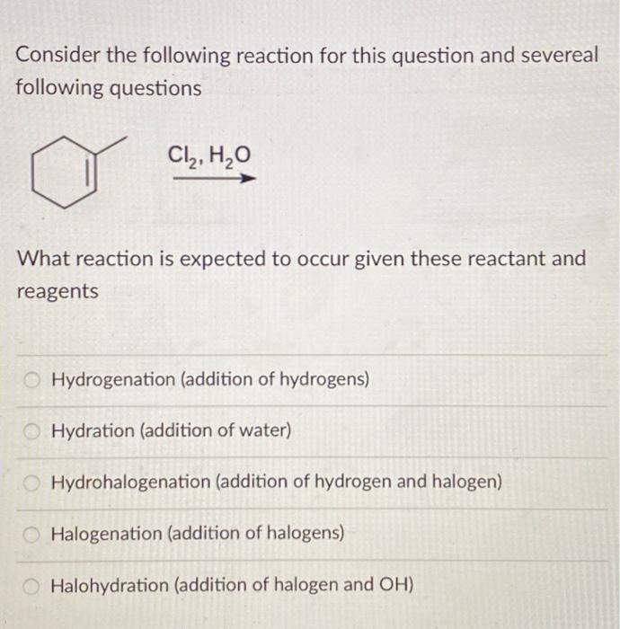 Solved Consider the following reaction for this question and | Chegg.com