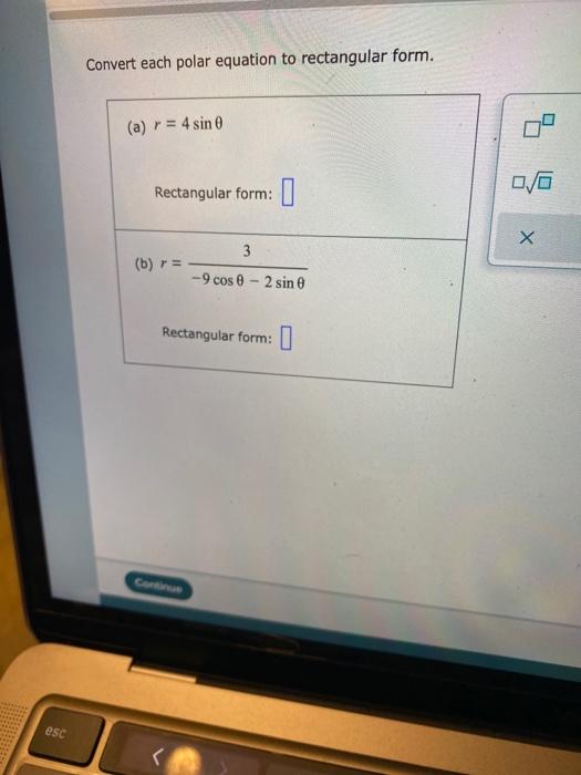 Solved Convert each polar equation to rectangular form. (a) | Chegg.com