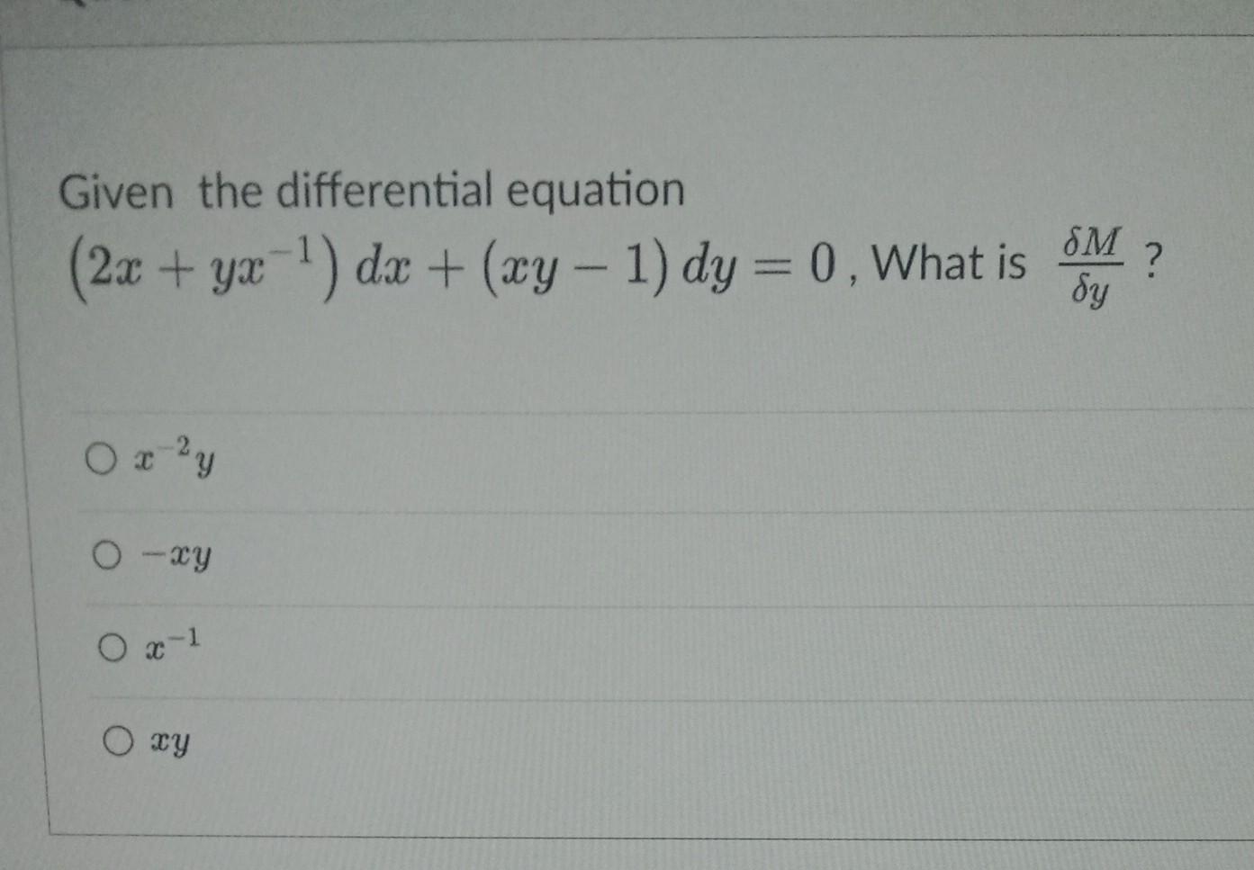 Solved Given the differential equation | Chegg.com