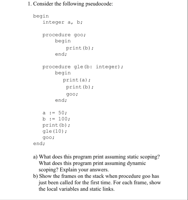 Consider the following pseudocode:a) ﻿What does this | Chegg.com