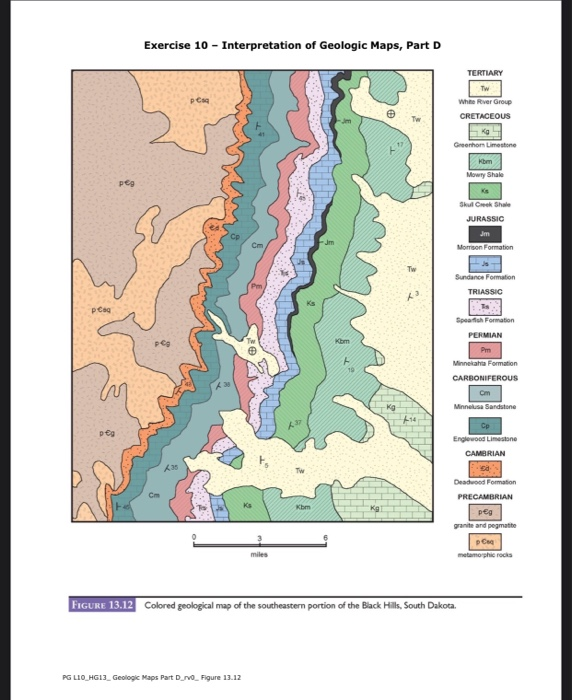 Solved Exercise 10 - Interpretation of Geologic Maps, Part D | Chegg.com