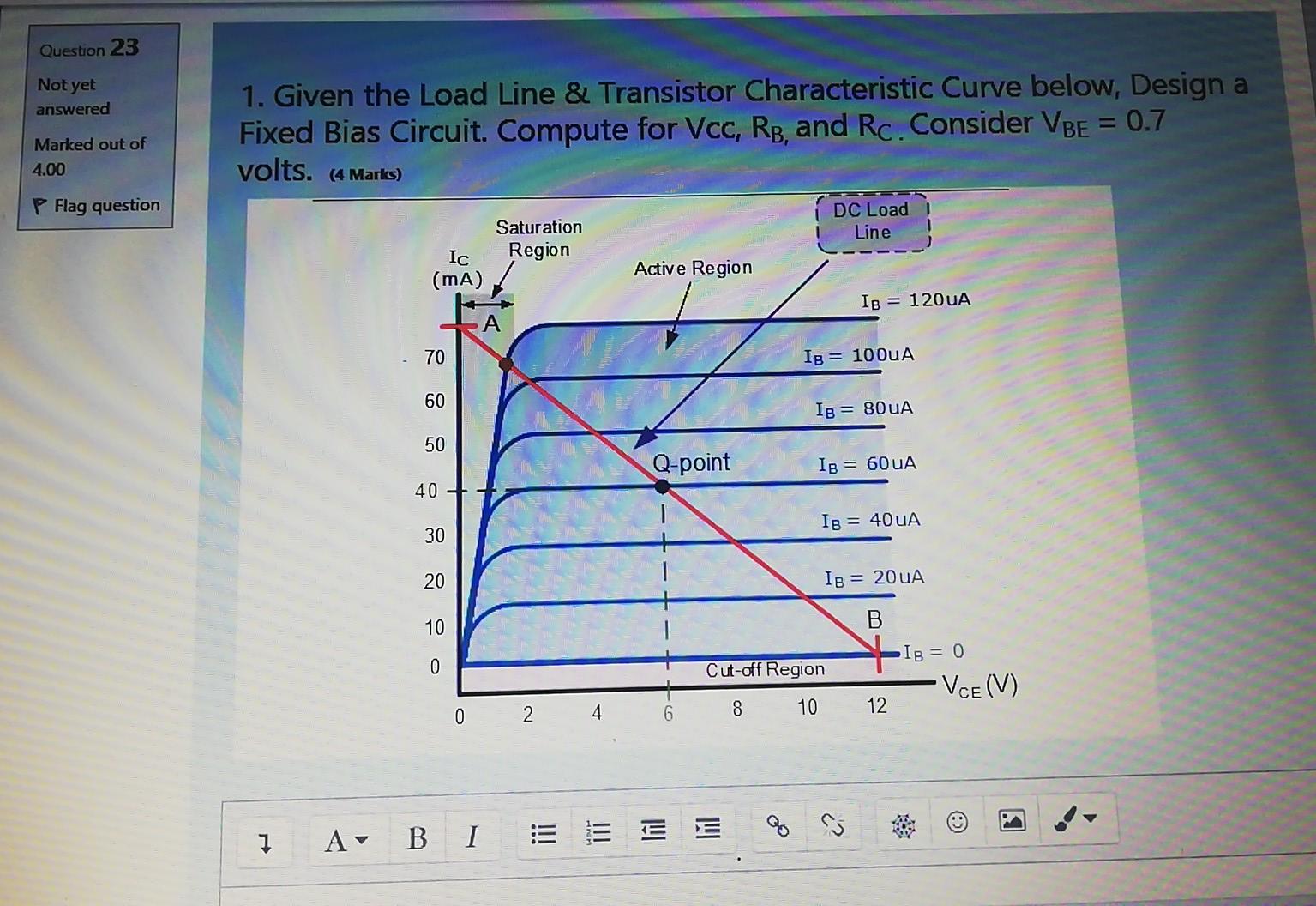 Solved Question 23 Not yet answered 1. Given the Load Line & | Chegg.com