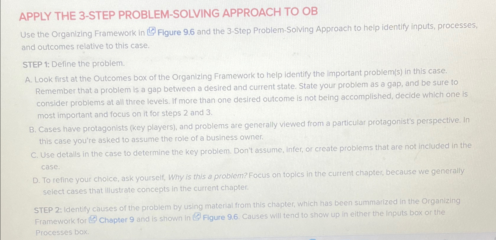 Solved APPLY THE 3-STEP PROBLEM-SOLVING APPROACH TO OBUse | Chegg.com