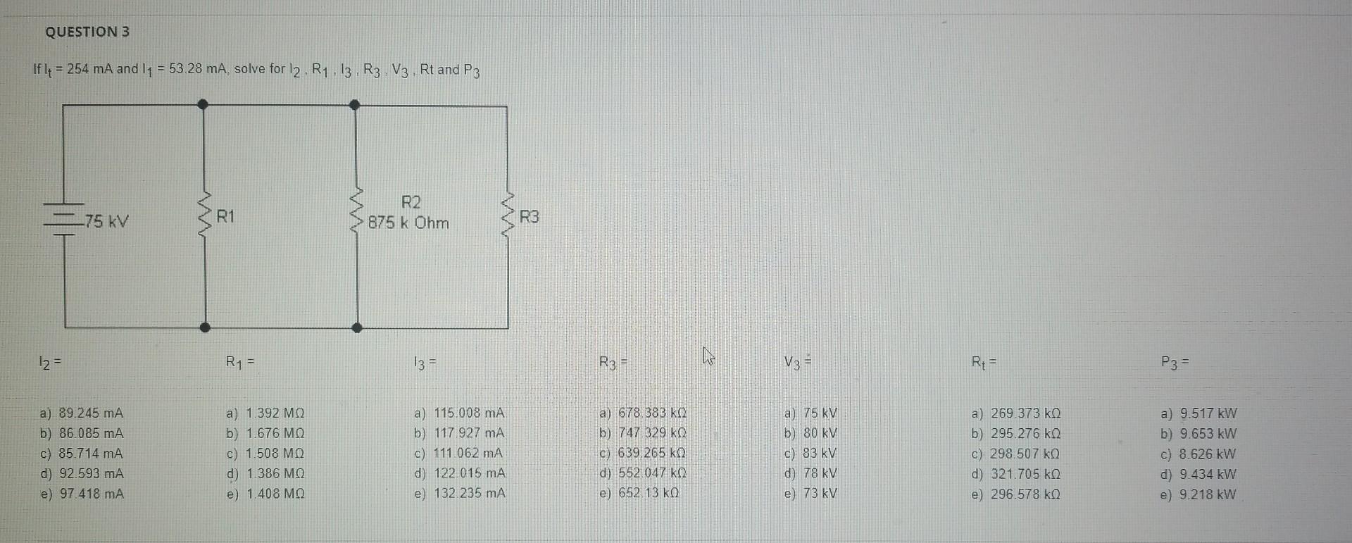 Solved If It=254 mA and I1=53.28 mA, solve for | Chegg.com