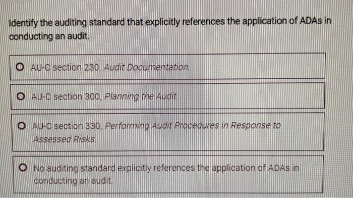 Solved Identify the auditing standard that explicitly | Chegg.com