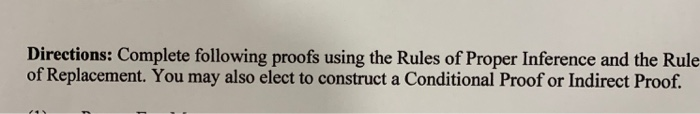 Solved Directions: Complete following proofs using the Rules | Chegg.com