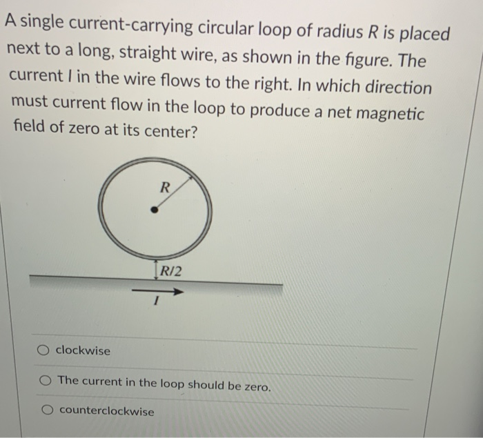 Solved A single current-carrying circular loop of radius R | Chegg.com