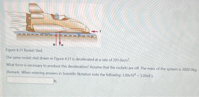Solved The same rocket sled drawn in Figure 4.31 is | Chegg.com