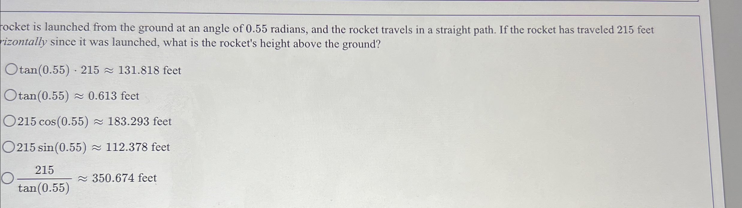 Solved rocket is launched from the ground at an angle of | Chegg.com