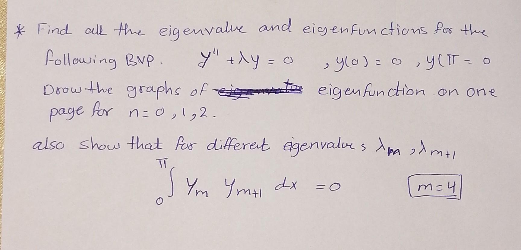 Solved Find all the eigenvalue and eigenfunctions for the | Chegg.com