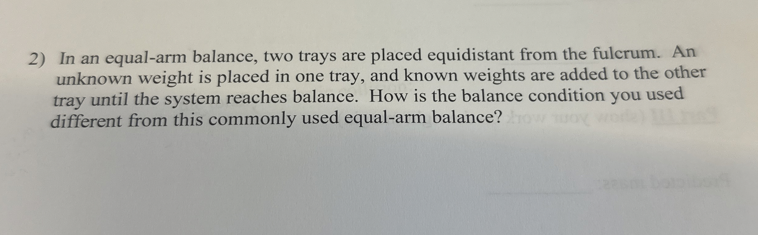 High Quality SOLUTION In an equal-arm balance, two trays are placed ...