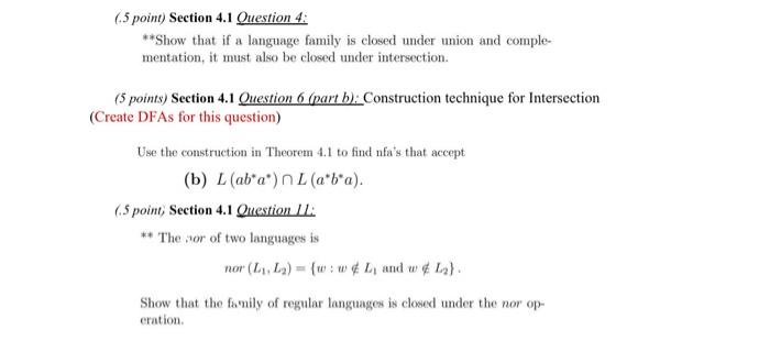 Solved (. 5 point) Section 4.1 Question 4: **Show that if a | Chegg.com