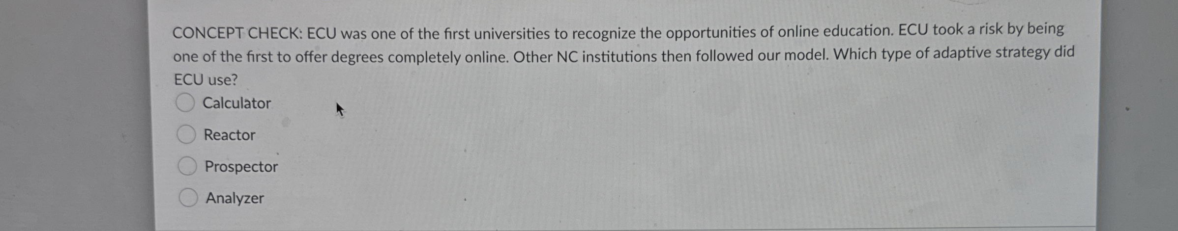Solved CONCEPT CHECK: ECU was one of the first universities | Chegg.com