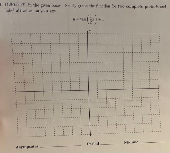 Solved (12Pts) Fill in the given boxes. Neatly graph the | Chegg.com