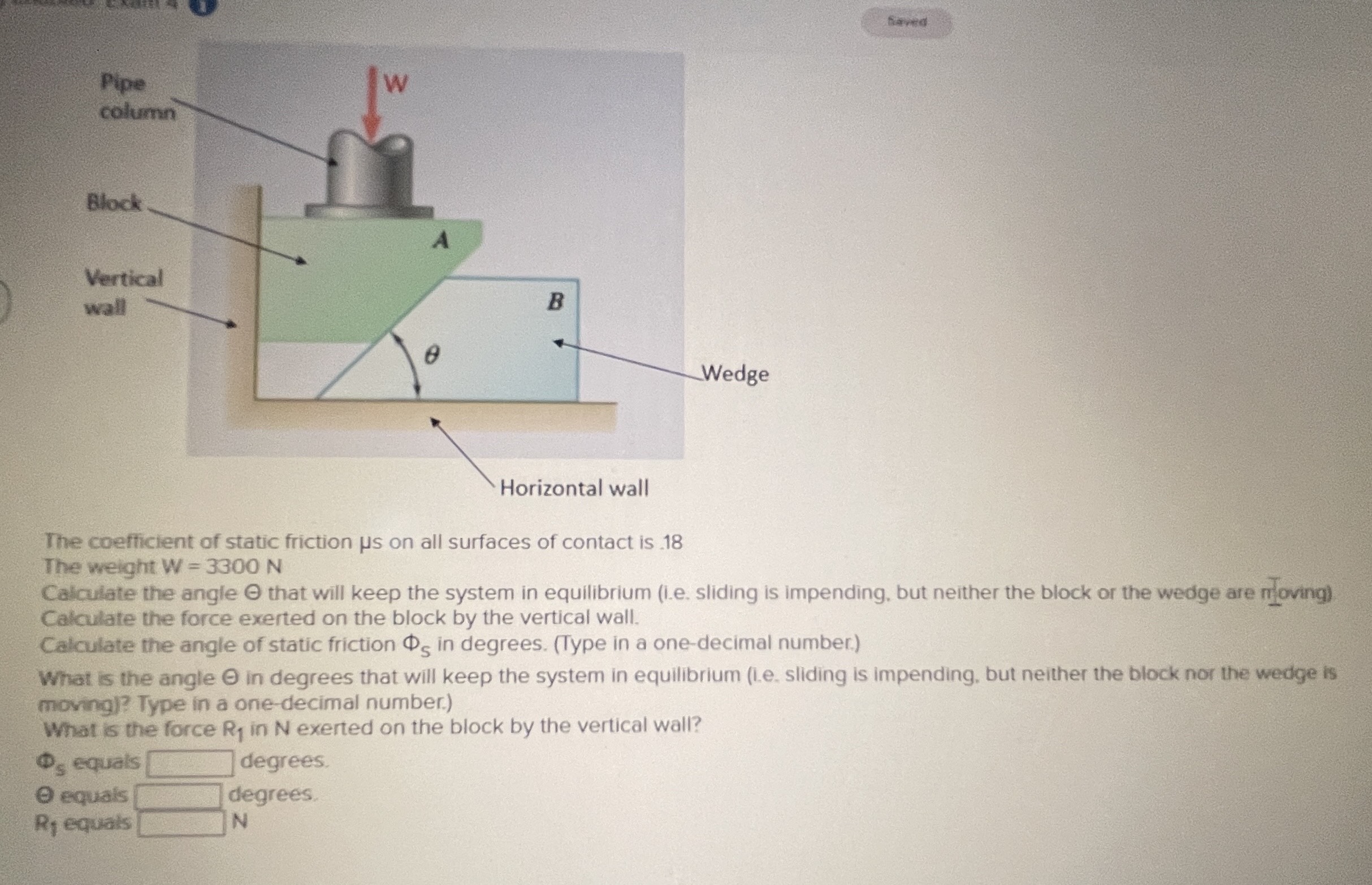 Solved The coefficient of ﻿static friction μs on ﻿all | Chegg.com