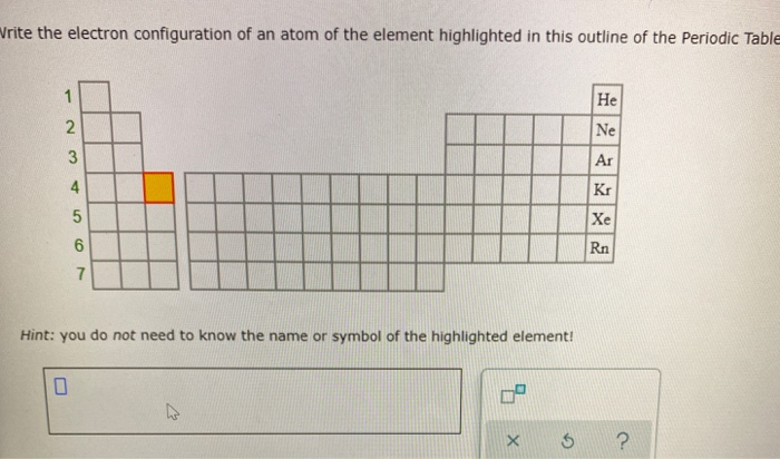 Solved Write the electron configuration of an atom of the | Chegg.com