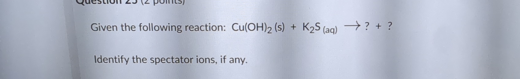 Solved Given the following reaction: | Chegg.com