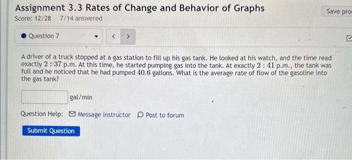 Solved Assignment 3.3 Rates of Change and Behavior of Graphs | Chegg.com