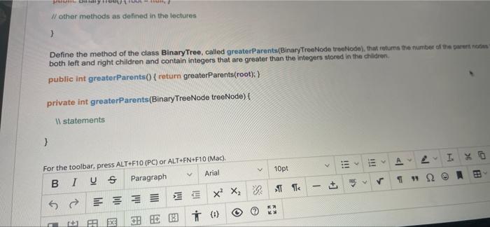 Solved A Binary Tree is formed from objects belonging to the | Chegg.com