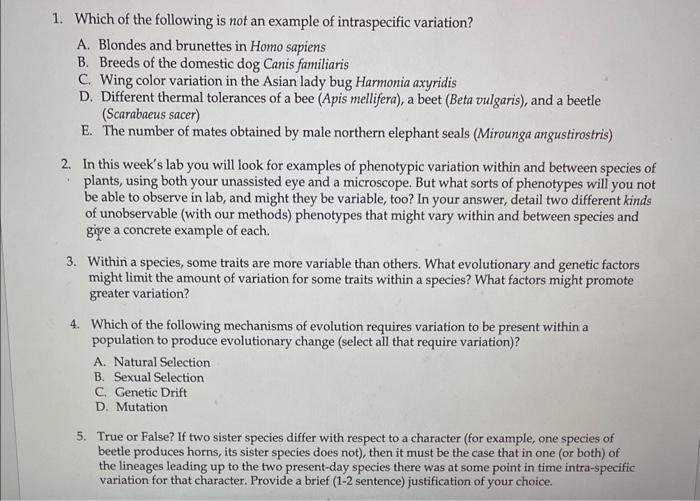 Solved 1. Which of the following is not an example of | Chegg.com